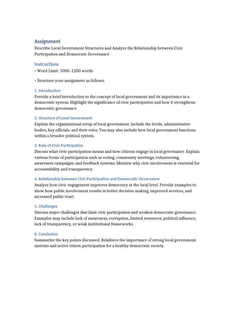 Assignment Local Government | PDF