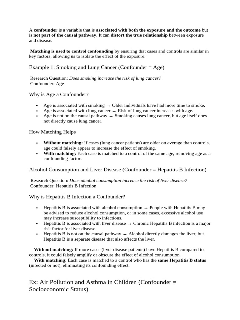 Understanding Confounders and Matching | PDF | Hepatitis | Confounding