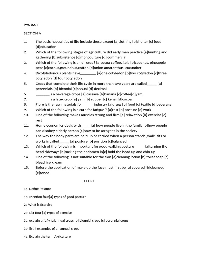 PVS JSS 1 | PDF