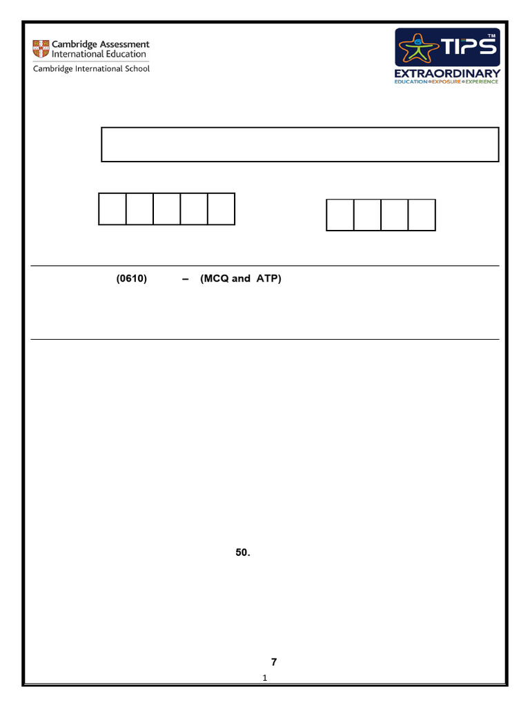 G9 SA -1 Paper 2 (MCQ&ATP) QP (Final) | PDF | Cell (Biology) | Blood