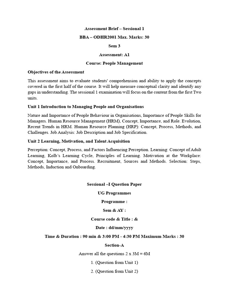 Sessional 1 Assessment Brief | PDF | Learning | Industrial And ...