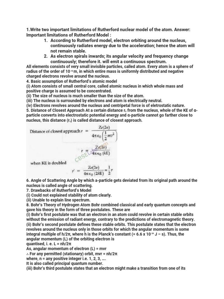 Ch-12,13 Atom and Nuclei SL Notes | PDF | Atomic Nucleus | Atoms