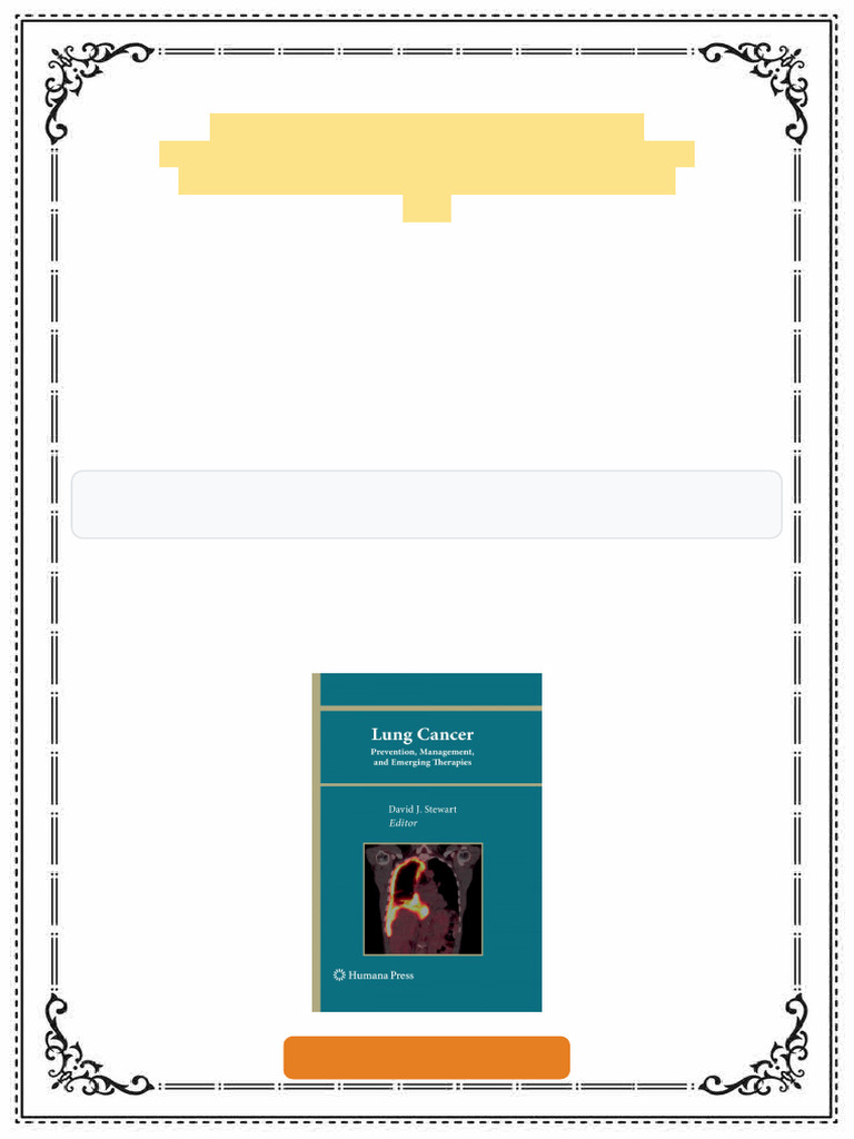 Lung Cancer Prevention Management and Emerging Therapies 1st Edition ...