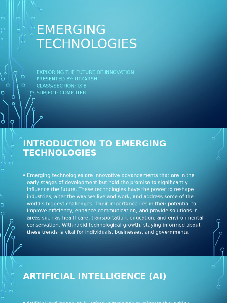Future Innovations: Emerging Technologies | PDF | Internet Of Things ...
