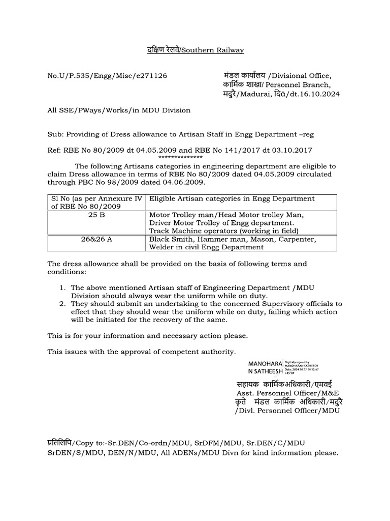 Dress Allowance | PDF