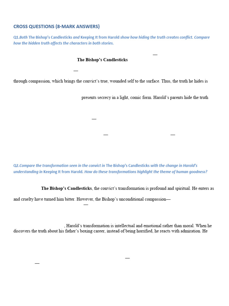 Cross Questions Grade 9 | PDF | Truth | Compassion