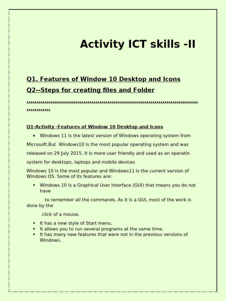 Activity ICT skills | PDF | Icon (Computing) | Window (Computing)