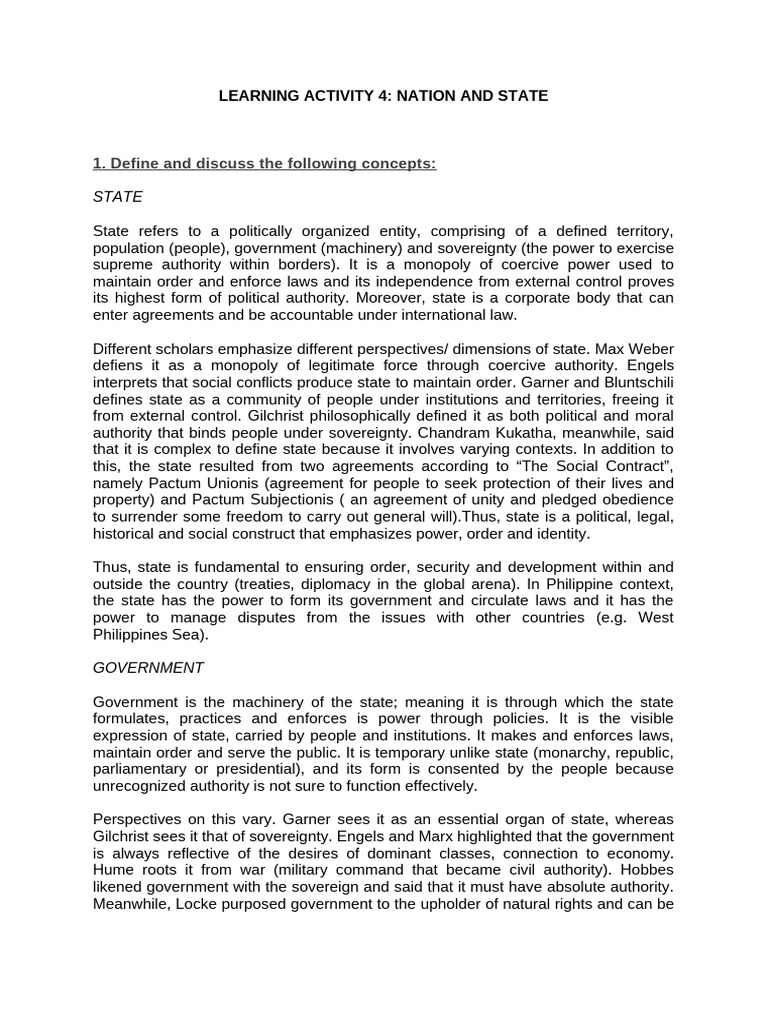 Nation State | PDF | State (Polity) | Sovereignty