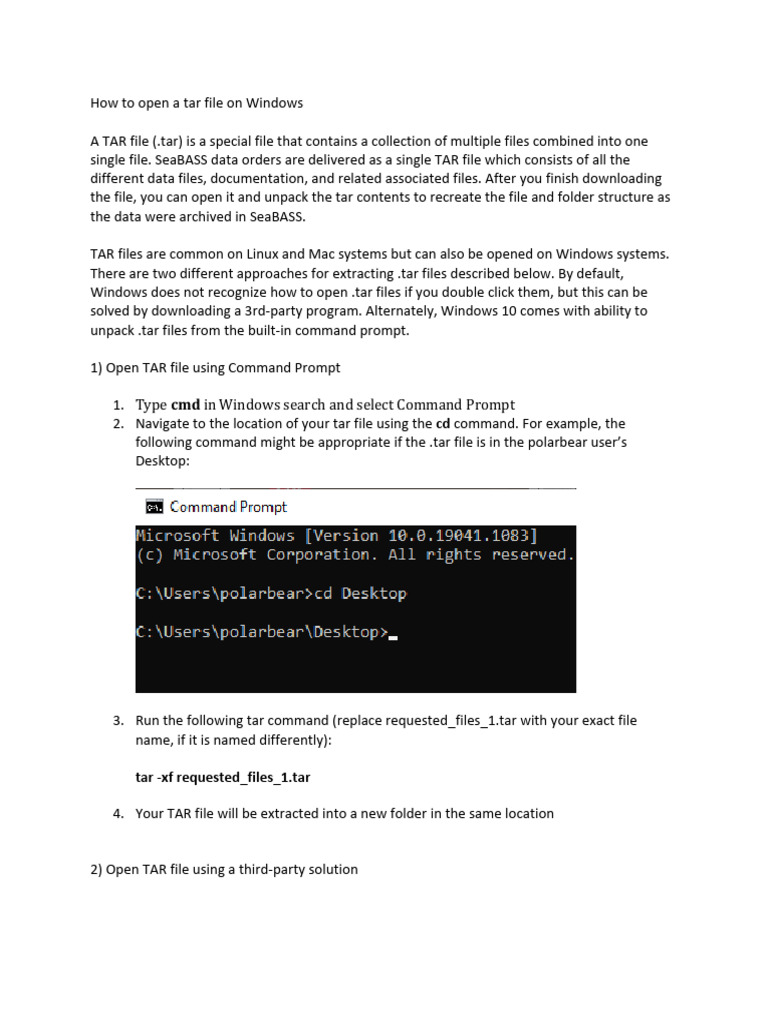 Open TAR Files on Windows: A Guide | PDF | Computer File | Utility Software