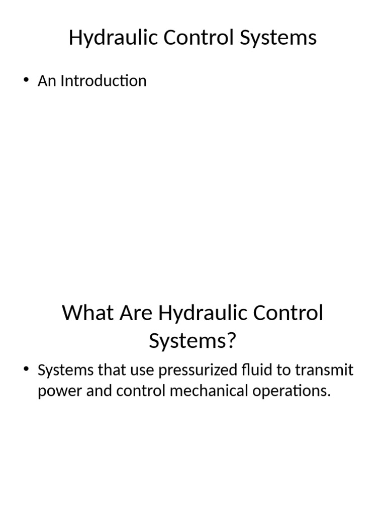 Hydraulic Control Systems Overview | PDF
