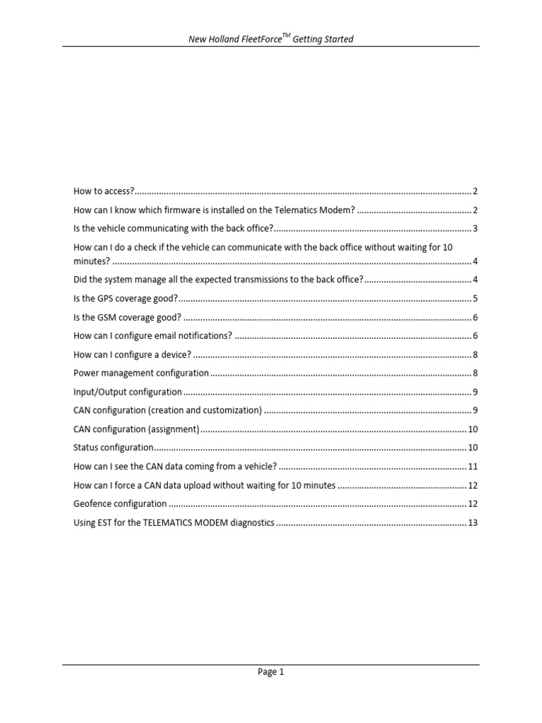 Getting Started FleetForce - ENG | PDF | Global Positioning System | Modem