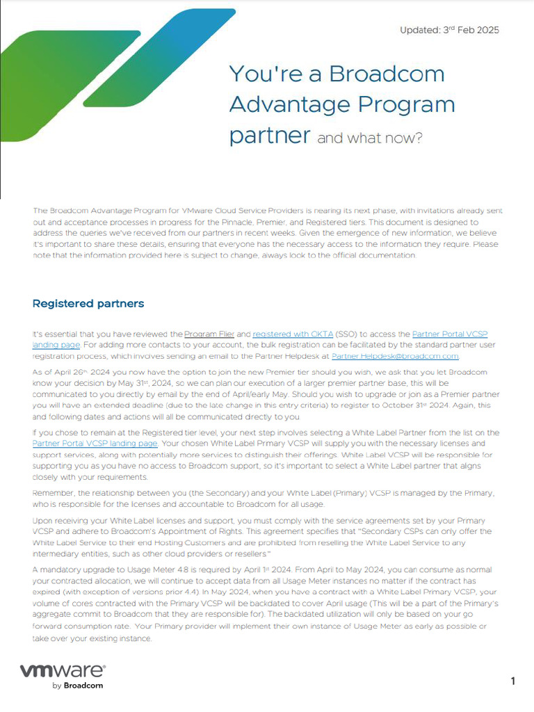 You'Re A Broadcom Advantage Program Partner, What Now | PDF