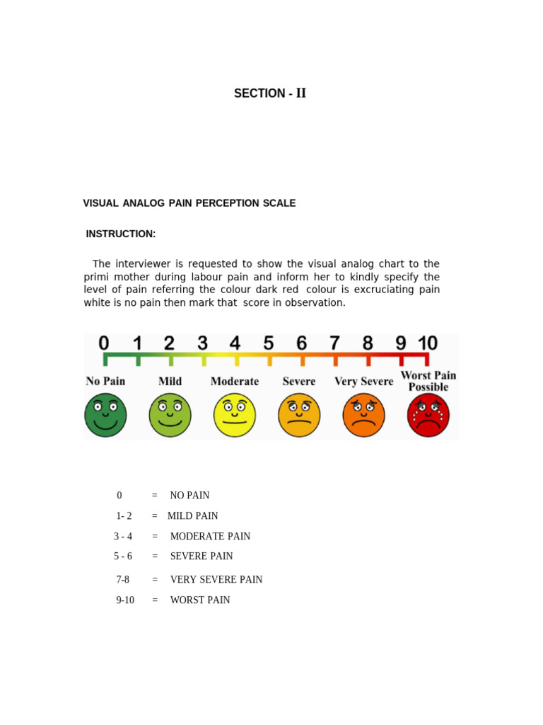 Visual Analog Pain Scale for Labor | PDF