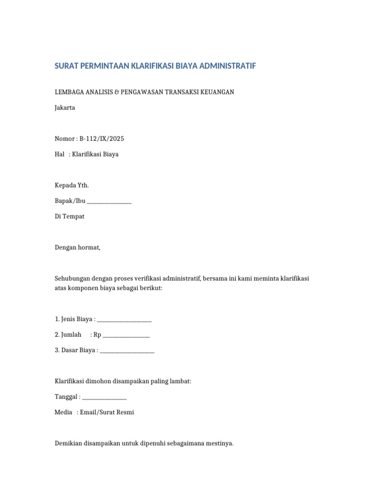 Surat Klarifikasi Singkat | PDF