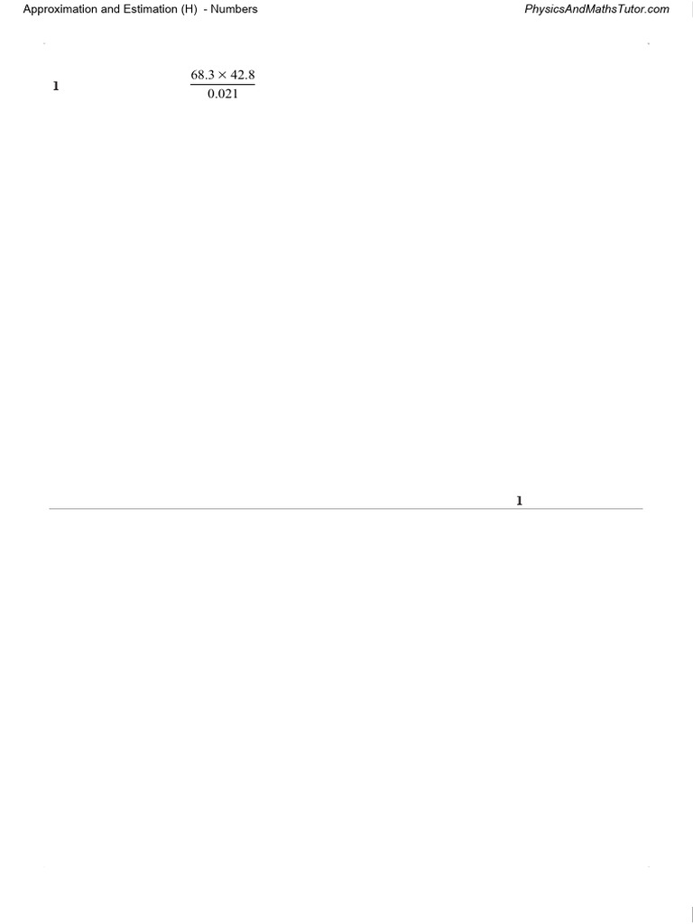Approximation and Estimation (H) QP | PDF