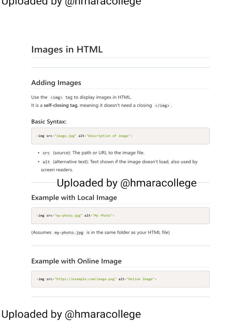 10 Images in HTML | PDF