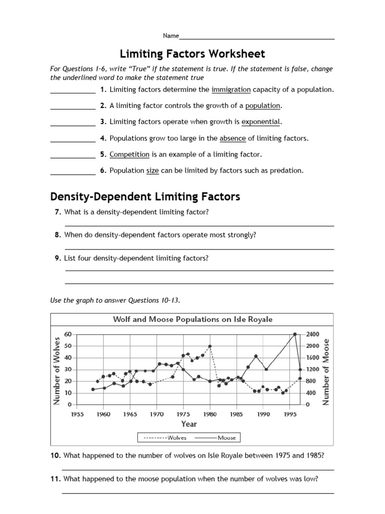 Limiting Factors Worksheet[1] | PDF