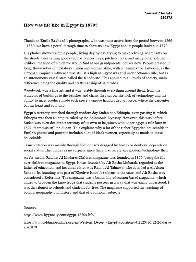 22087-How was life like in Egypt in 1870 | PDF | Egypt