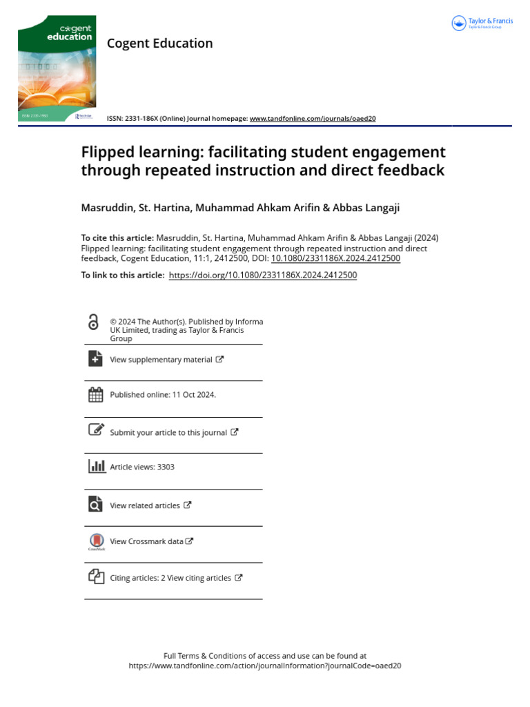 Flipped Learning Facilitating Student Engagement Through Repeated ...
