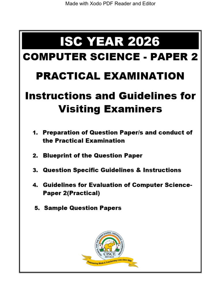 Computer Science Isc 2026 Practical | PDF | Matrix (Mathematics ...