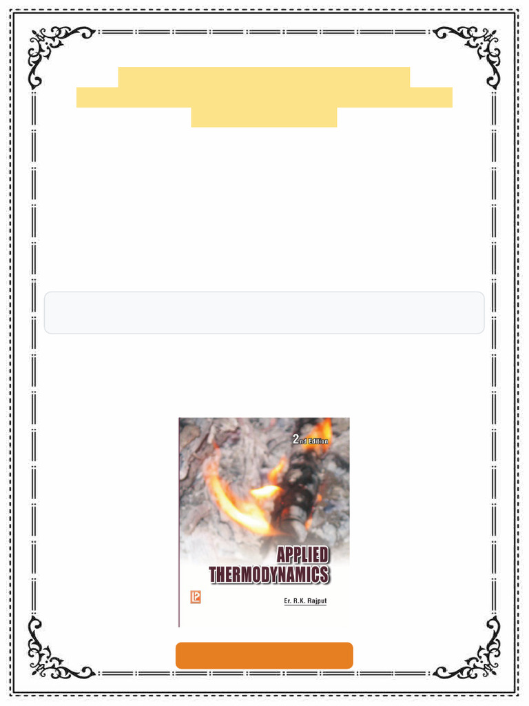 Applied Thermodynamics 2d Edition Rajput R. K. ebook foundational ...