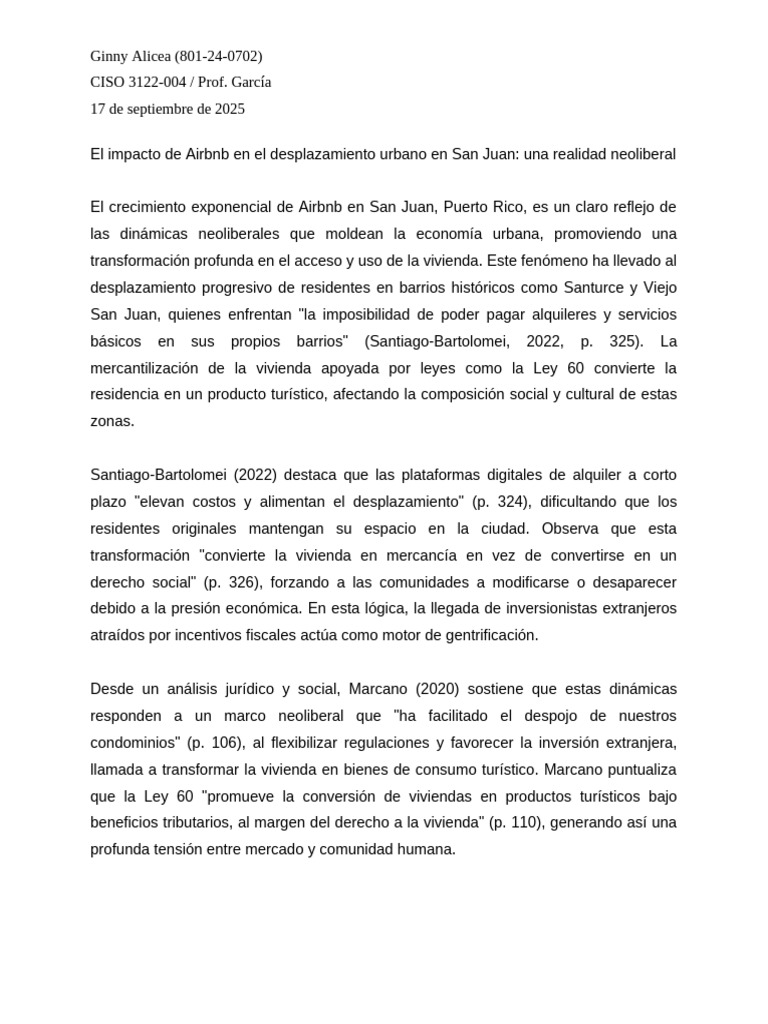 Impacto de Airbnb en San Juan: Desplazamiento urbano | PDF | Airbnb ...