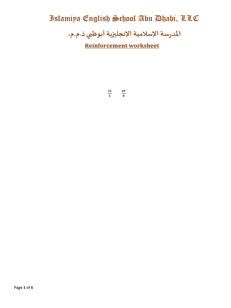 Grade 9 Reinforcement Worksheet 2025 | PDF