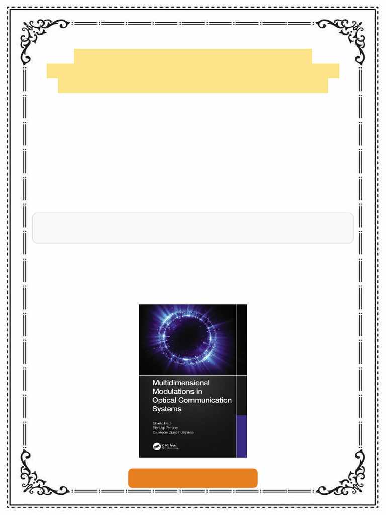 Multidimensional Modulations in Optical Communication Systems 1st ...
