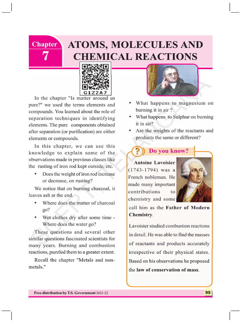 Atoms, Molecules and Chemical Reactions | PDF
