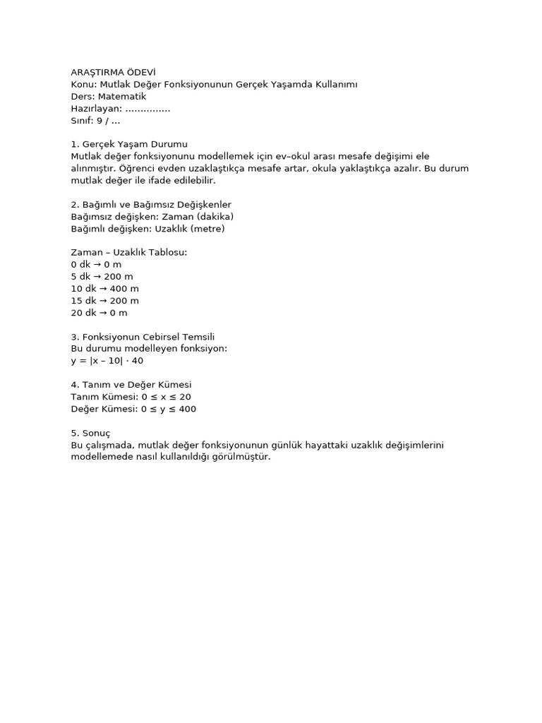 Mutlak Deger Odevi | PDF