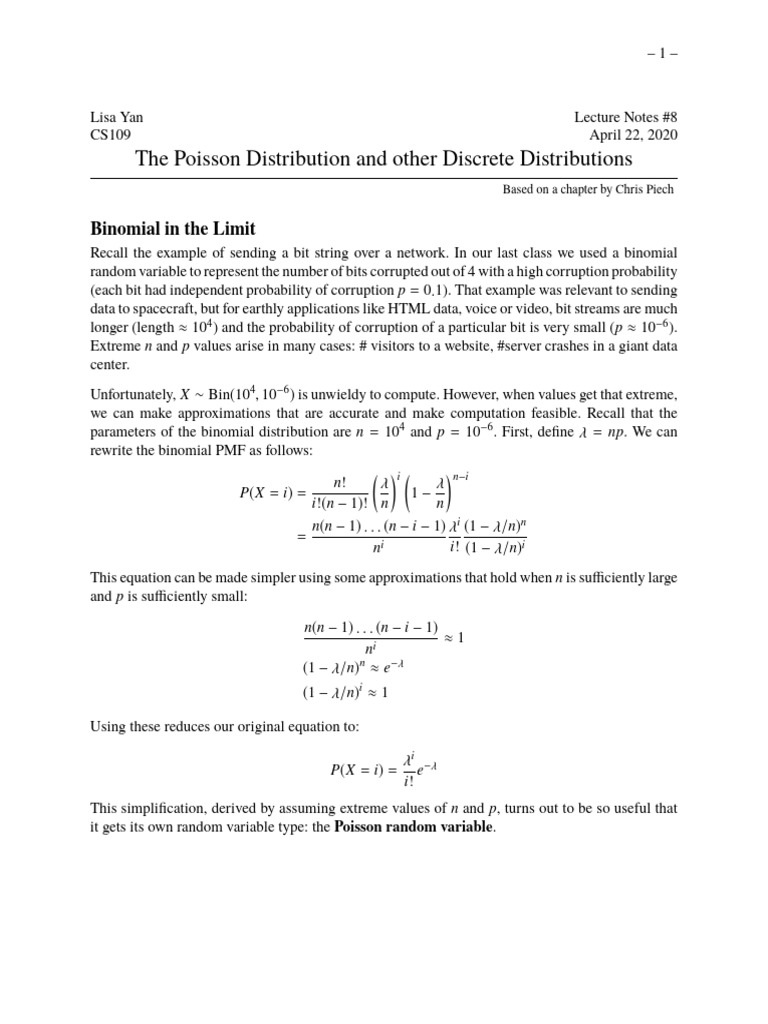 Poisson and Discrete Distributions Explained | PDF | Poisson ...