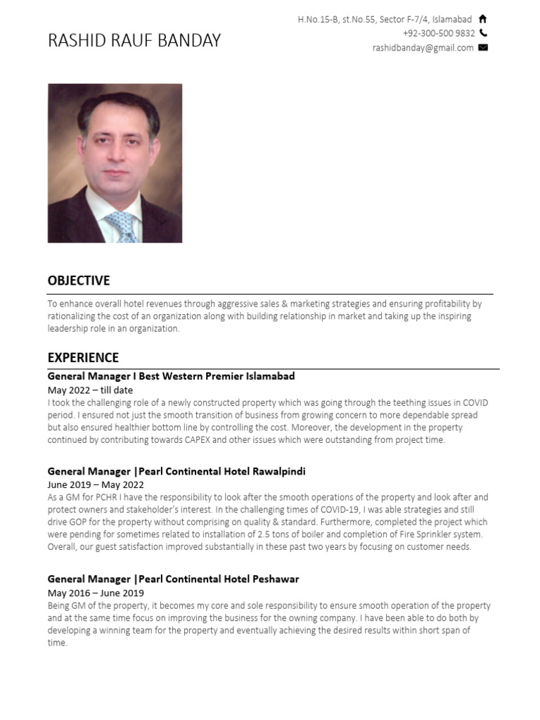 Rashid Rauf Banday 1 | PDF | Hotel | Business