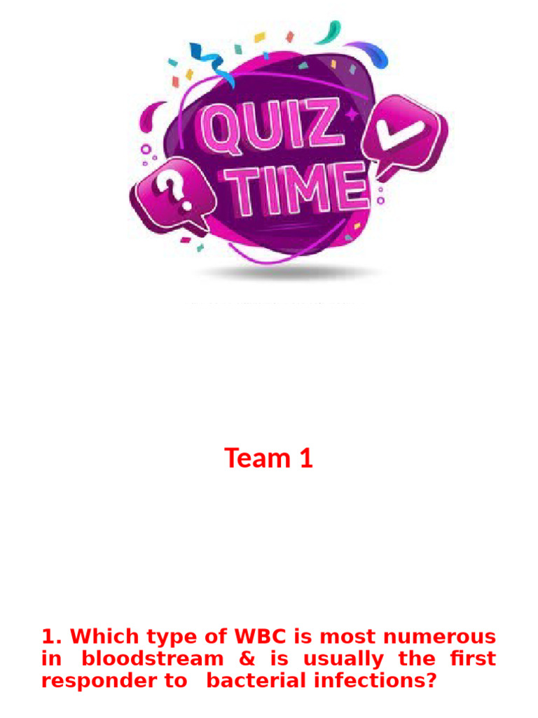 WBC Quiz | PDF | White Blood Cell | Innate Immune System