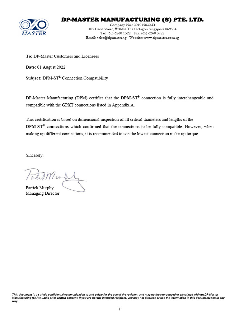 DPM-ST® Connection Compatibility Notice | PDF