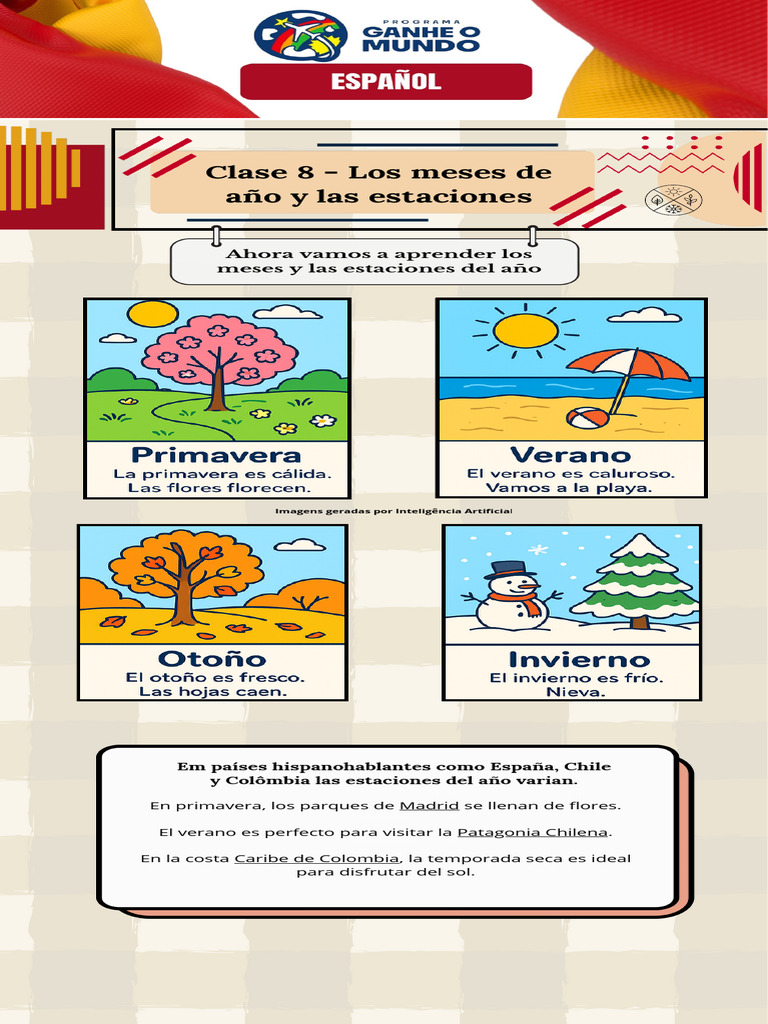 Clase 8 - Los Meses de Año y Las Estaciones | PDF