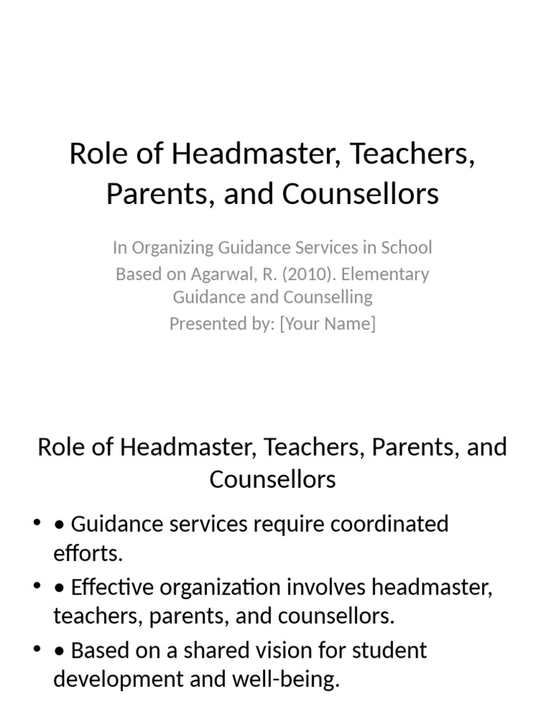 Guidance Services in Schools: Key Roles | PDF