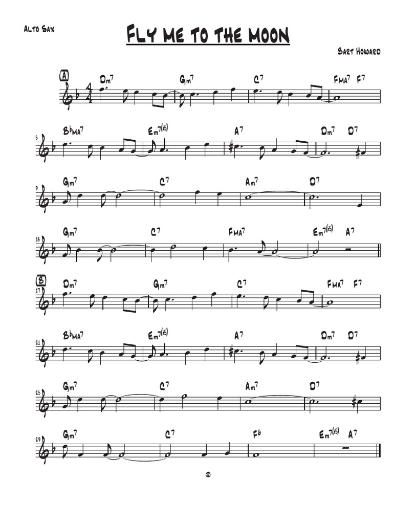 Fly Me To The Moon Alto Sax | PDF