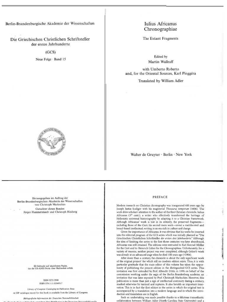 Julius Africanus-Chronographia Extant Fragments | PDF | Religion And ...
