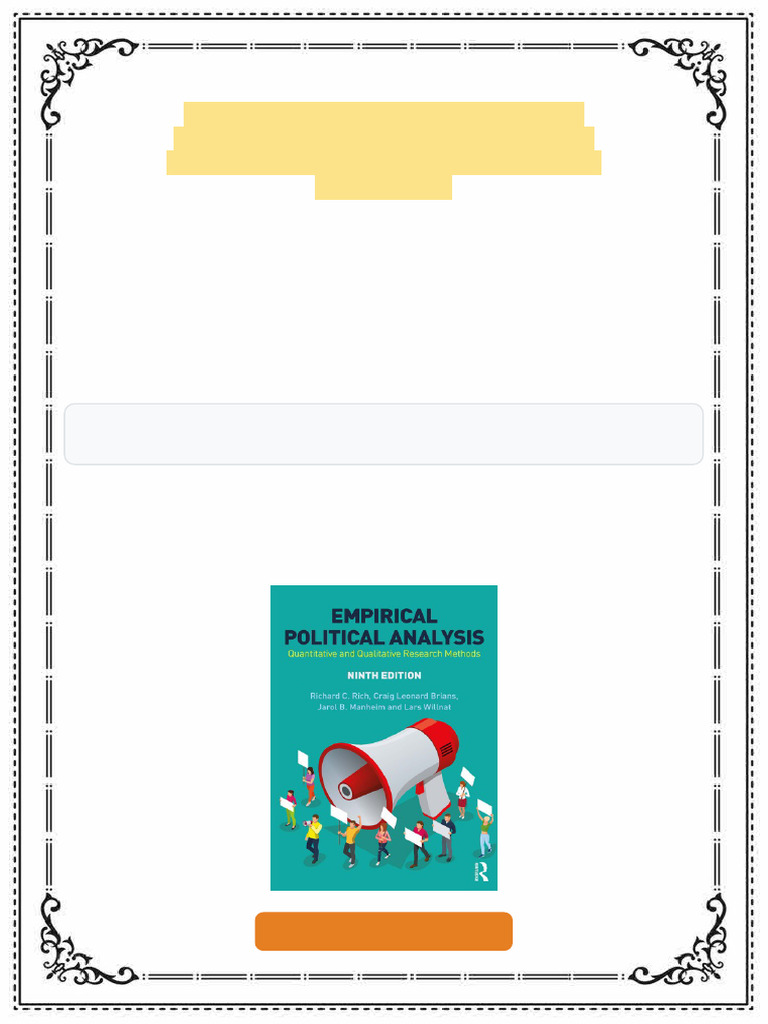 Empirical Political Analysis Quantitative and Qualitative Research Methods Richard C. Rich Ebook ...