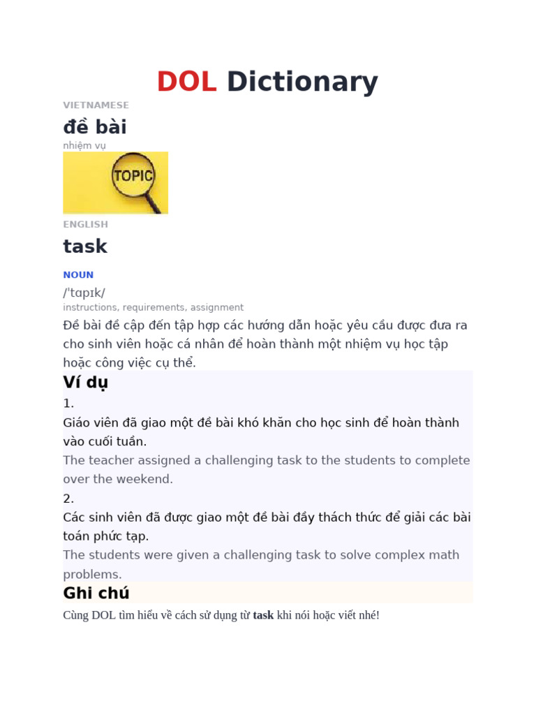 DOL Dictionary | PDF