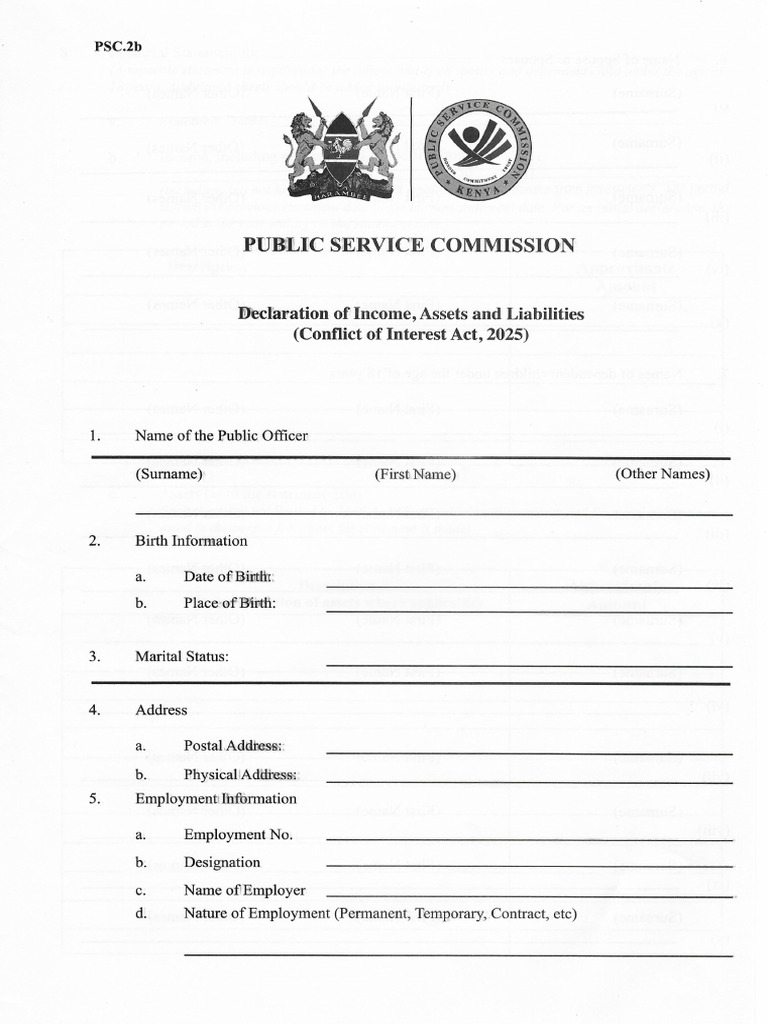 Wealth Declaration Form PSC2b | PDF