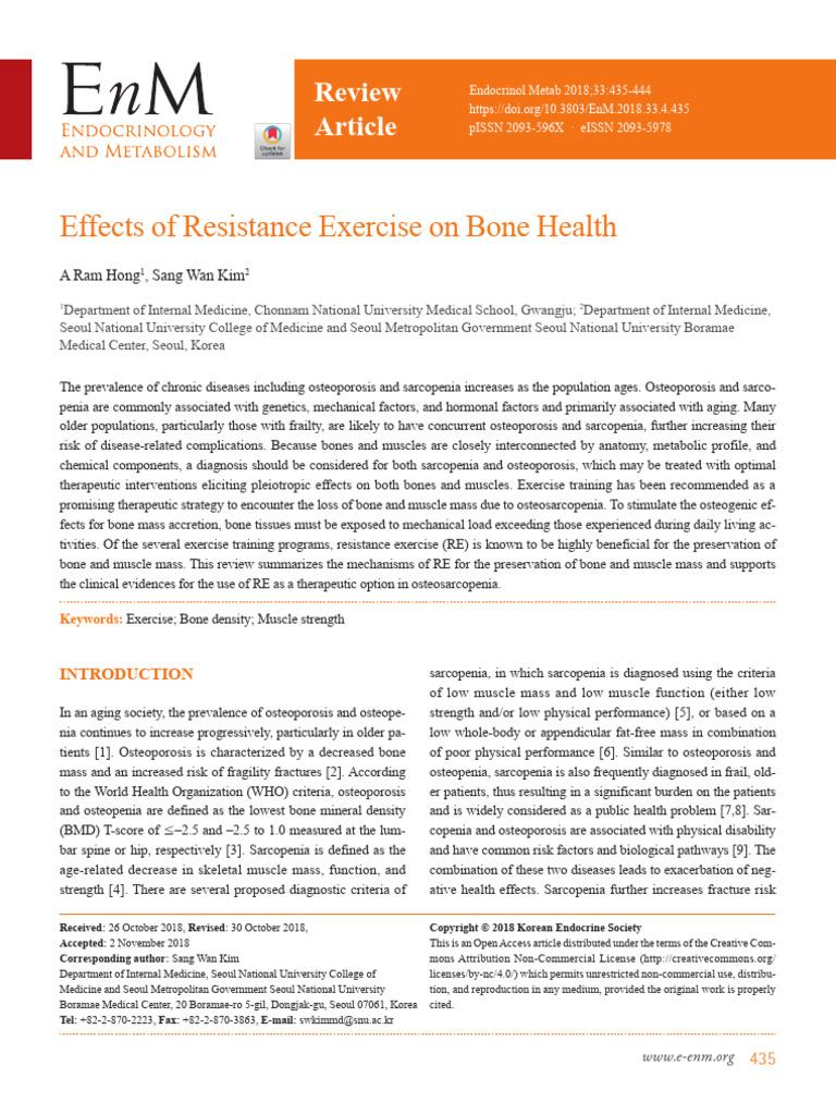 Resistance Exercise Benefits for Bone Health | PDF | Osteoporosis | Bone
