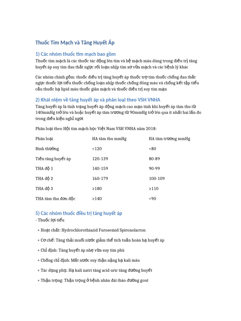Thuoc Tim Mach Va THA | PDF