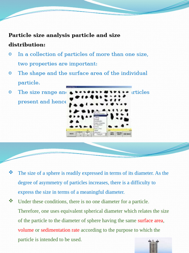 Week 3 Lecture Slides | PDF | Particle Size Distribution | Mean