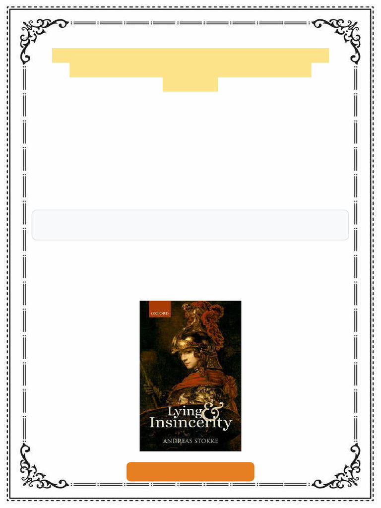 Lying and Insincerity 1st Edition Andreas Stokke Ebook Complete File ...