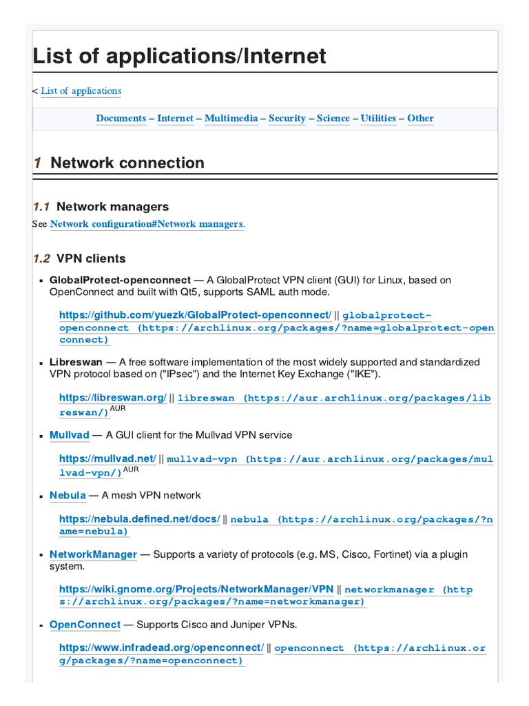 List of Applications - Internet For Linux | PDF