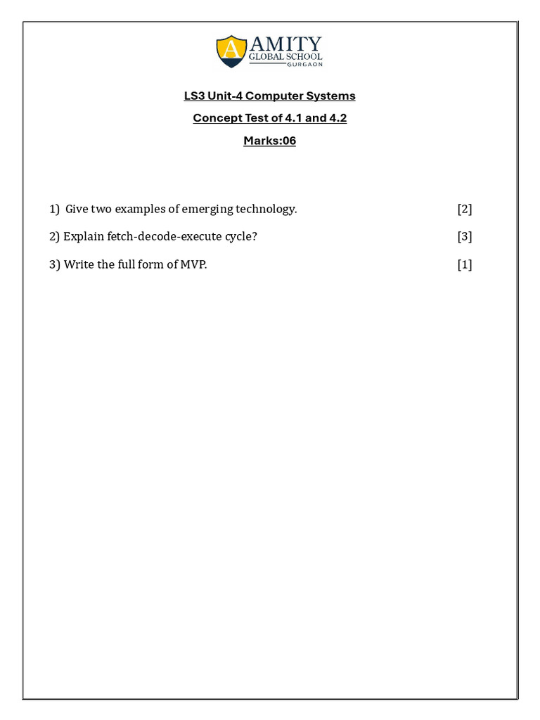 Revision Test -1 Unit-4 | PDF