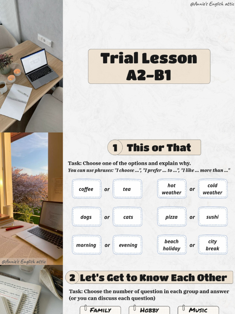 Trial Lesson (A2-B1) PDF | PDF
