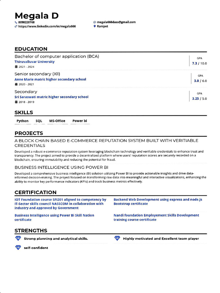 D.megala Resume | PDF