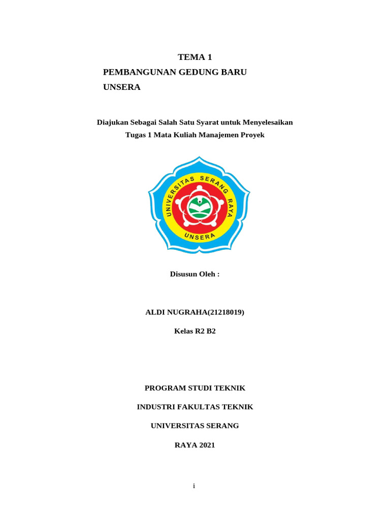 Tema 1 Pembangunan Gedung Baru Unsera-Dikonversi | PDF